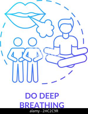 Deep breathing blue gradient concept icon Stock Vector Image & Art - Alamy