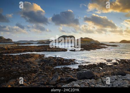 Coastline of the Ross of Mull on the Isle of Mull with a view towards ...