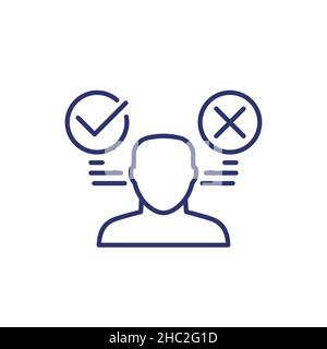 pros and cons line icon, outline symbol, vector illustration, concept ...