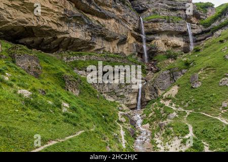 Stream in Laza village in Caucasus mountains, Azerbaijan Stock Photo ...