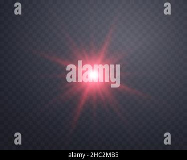 Sunlight rays background. Red color burst background with shining stars ...