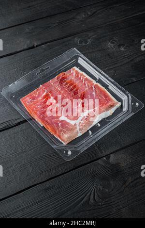 Gourmet, manually sliced jamon set, on white background with copy space ...