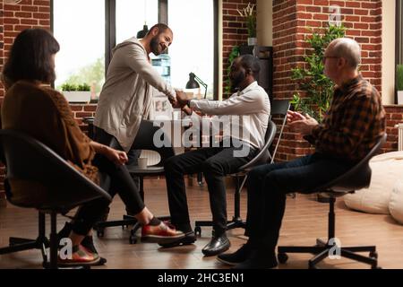 Group of the patients celebrate their recovery Stock Photo - Alamy