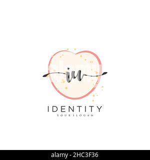 IU signature logo template vector. Hand drawn Calligraphy lettering ...