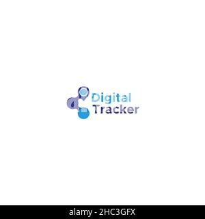 Modern colorful DIGITAL TRACKER tech logo design Stock Vector Image ...