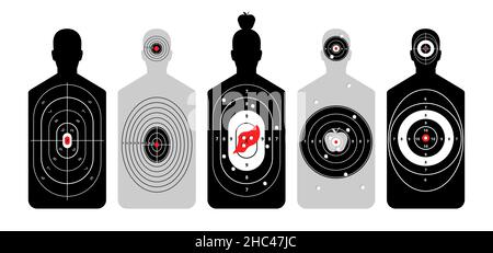 Target shoot. Silhouette of human, man. Vector stock illustration Stock ...