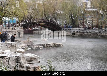 Jinan, China's Shandong Province. 24th Mar, 2017. Tourists view cherry ...