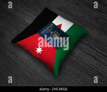 Official passport of Jordan with world map background,jordanian ...