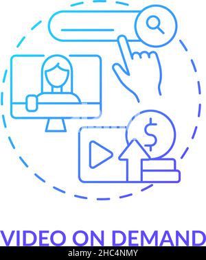 Video on demand blue concept icon Stock Vector Image & Art - Alamy