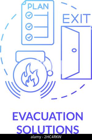 Have plan for evacuation blue gradient concept icon Stock Vector Image ...
