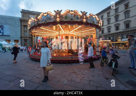 Carousel in the Piazza della Republica, Florence, Tuscany, Italy Stock ...