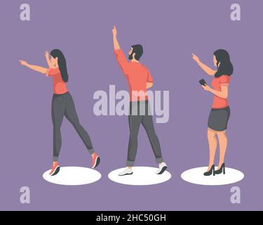 three persons standing avatars characters Stock Vector Image & Art - Alamy