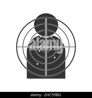 human silhouette gun shooting paper targets vector Stock Vector Image ...