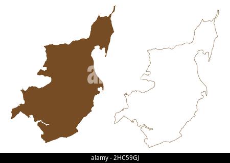 Mors island (Kingdom of Denmark) map vector illustration, scribble ...