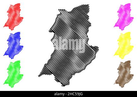 Noklak district (Nagaland State, Republic of India) map vector ...