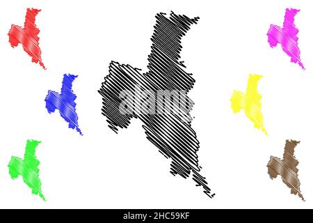 North 24 Parganas district (West Bengal State, Republic of India) map ...