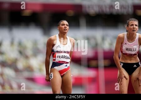 Nicole Yeargin participating in the semi-final of the 400 meters of the ...