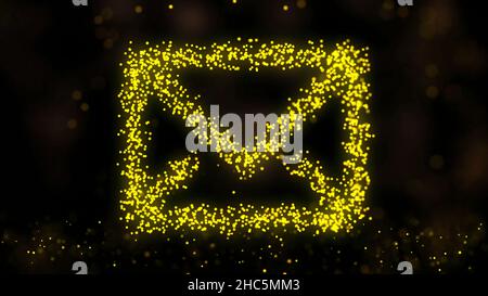 Animation of flying flickering particles form a mailing sign or message ...