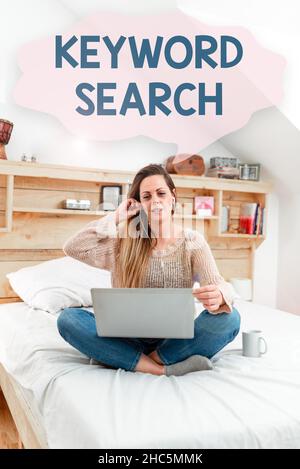 Handwriting text Keyword, Business overview word which acts as the key ...