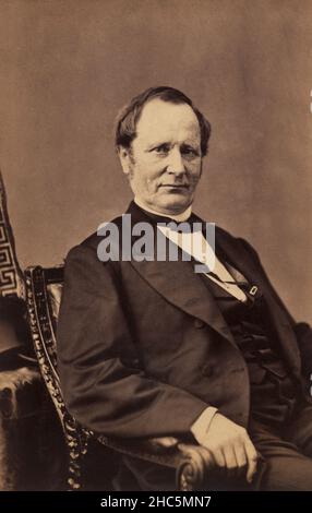 A portrait of Thomas Hendricks, an American politician who served as ...