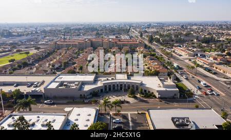 Daytime aerial view of the city of Stanton, California, USA Stock Photo ...