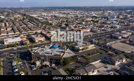Daytime aerial view of the city of Stanton, California, USA Stock Photo ...
