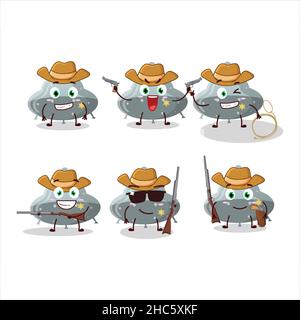 Cool cowboy gray gummy candy G cartoon character with a cute hat ...