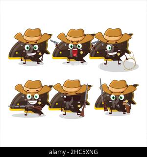 Cool cowboy gummy candy chocolate milk cartoon character with a cute ...