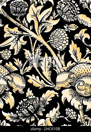 2D floral wallpaper with a seamless pattern of vibrant pink flower ...