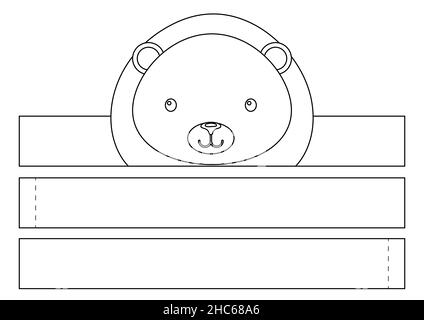 Printable lion paper crown. Party headband die cut template for ...