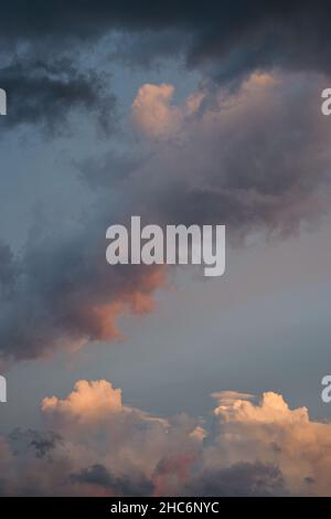 View of large billowing cloud in the background partly hidden by long ...