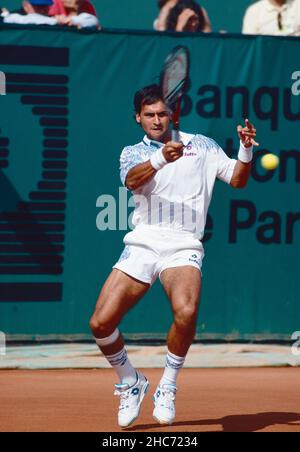 Argentinian tennis player Alberto Mancini, Roland Garros, France 1989 ...