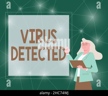 Text sign showing Virus Detected, Business overview A computer program ...