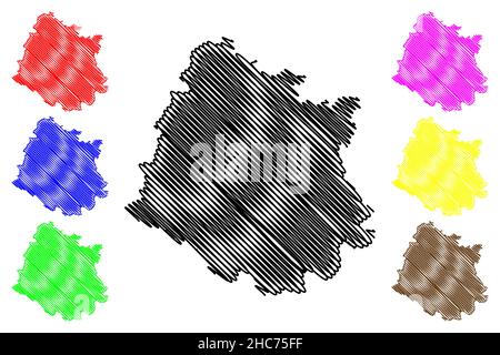 Palwal district (Haryana State, Republic of India) map vector ...