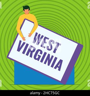 Inspiration showing sign West Virginia. Word Written on United States ...