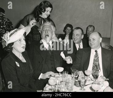 Italian operatic tenor Giovanni Martinelli at the restaurant with ...