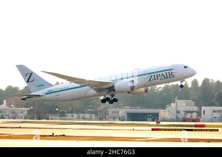 Narita, Japan. 25th Dec, 2021. Japan's budget airline Zipair Tokyo ...