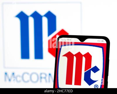 In this photo illustration McCormick & Company logo seen displayed on a ...