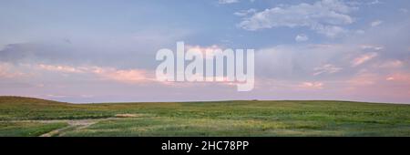 panorama of sunset over Pawnee National Grassland in northern Colorado ...