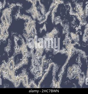 Dark blue marbled masculine seamless texture. Irregular ink blotch ...