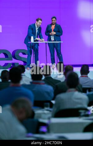 Celebrity Mentalist Gilan Gork on stage at Think Sales Convention in ...