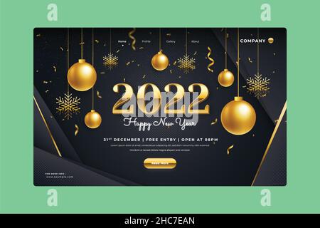 gradient new year landing page template abstract design vector ...