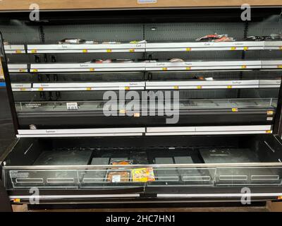 Augusta, Ga USA - 12 24 21: Walmart retail grocery store interior ...
