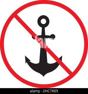 No anchor sign isolated on white background Stock Photo - Alamy