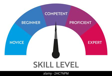 Skill level meter indicator. Business vector chat infographic ...