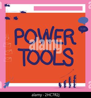 Conceptual caption Power Tools. Concept meaning tools powered by an ...