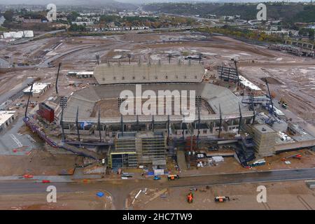 A general overall aerial view of the Snapdragon Stadium football with San Diego State Aztecs ...