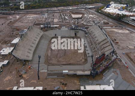 A general overall aerial view of the Snapdragon Stadium football with ...