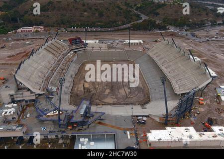A general overall aerial view of Snapdragon Stadium, Monday, Oct. 24, 2022, in San Diego. The ...
