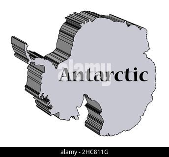 Outline map of Antarctic over a white background Stock Photo - Alamy